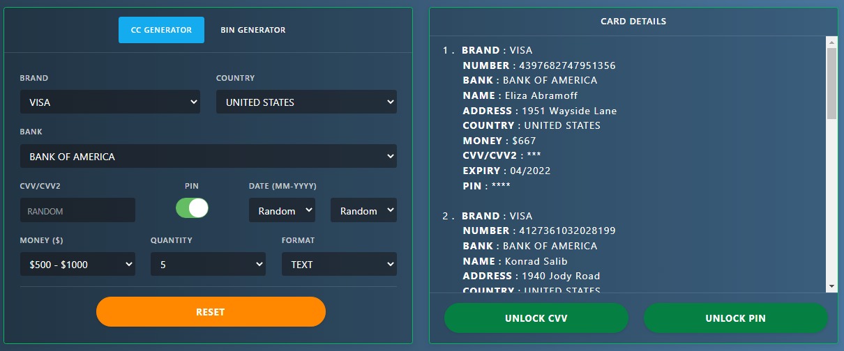 Best Free Credit Card Generators This 2022